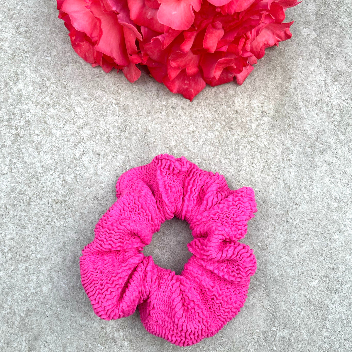 Crinkle Scrunchie - Dark Pink – Match Me Swimwear